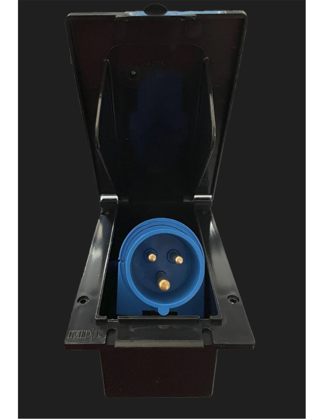 Socle Mâle Encastrable À Fiche Orientable Boitier Étanche Cee17 Noir ...