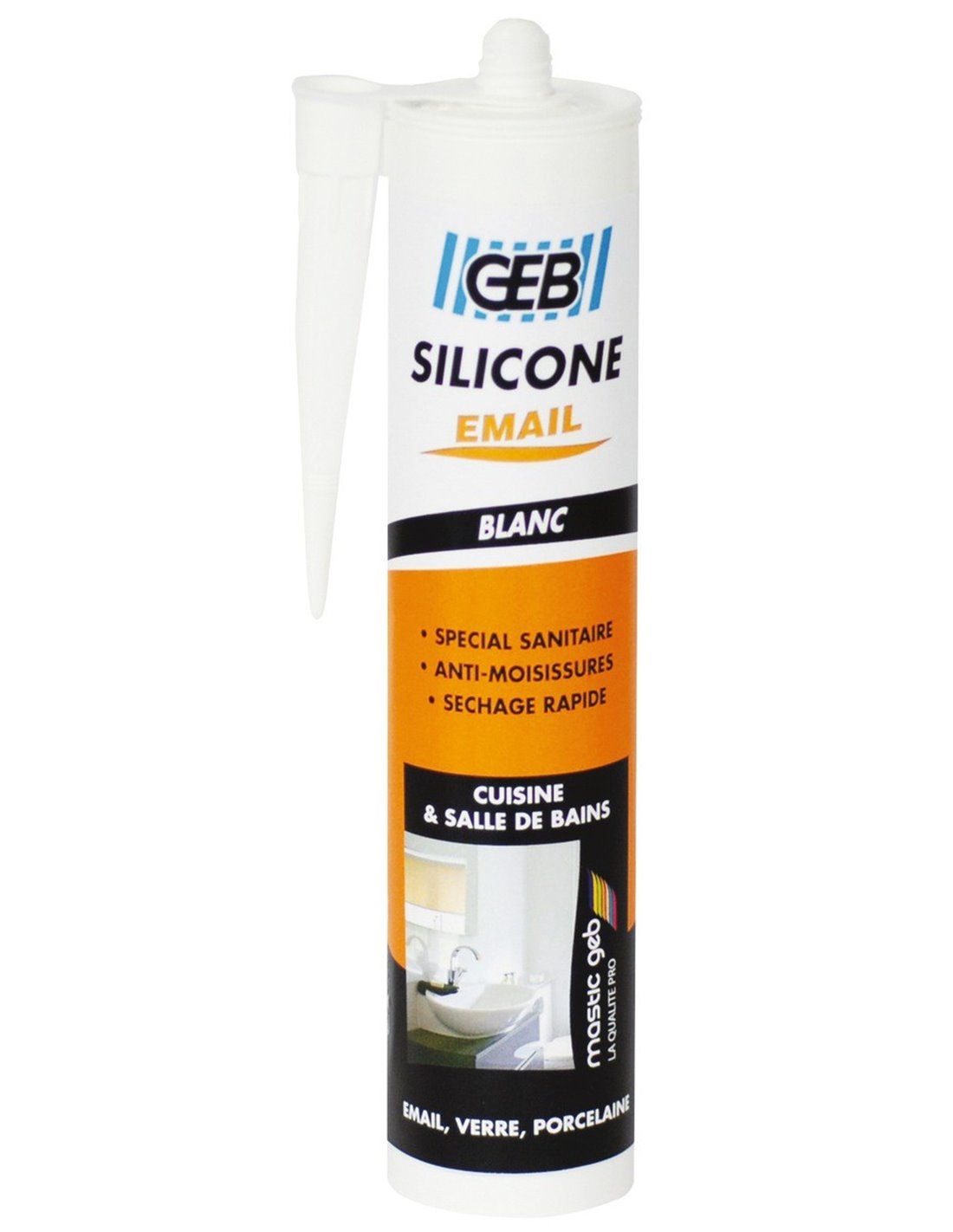 Mastic silicone surface émaillée cartouche 250 ml blanc - GEB ...