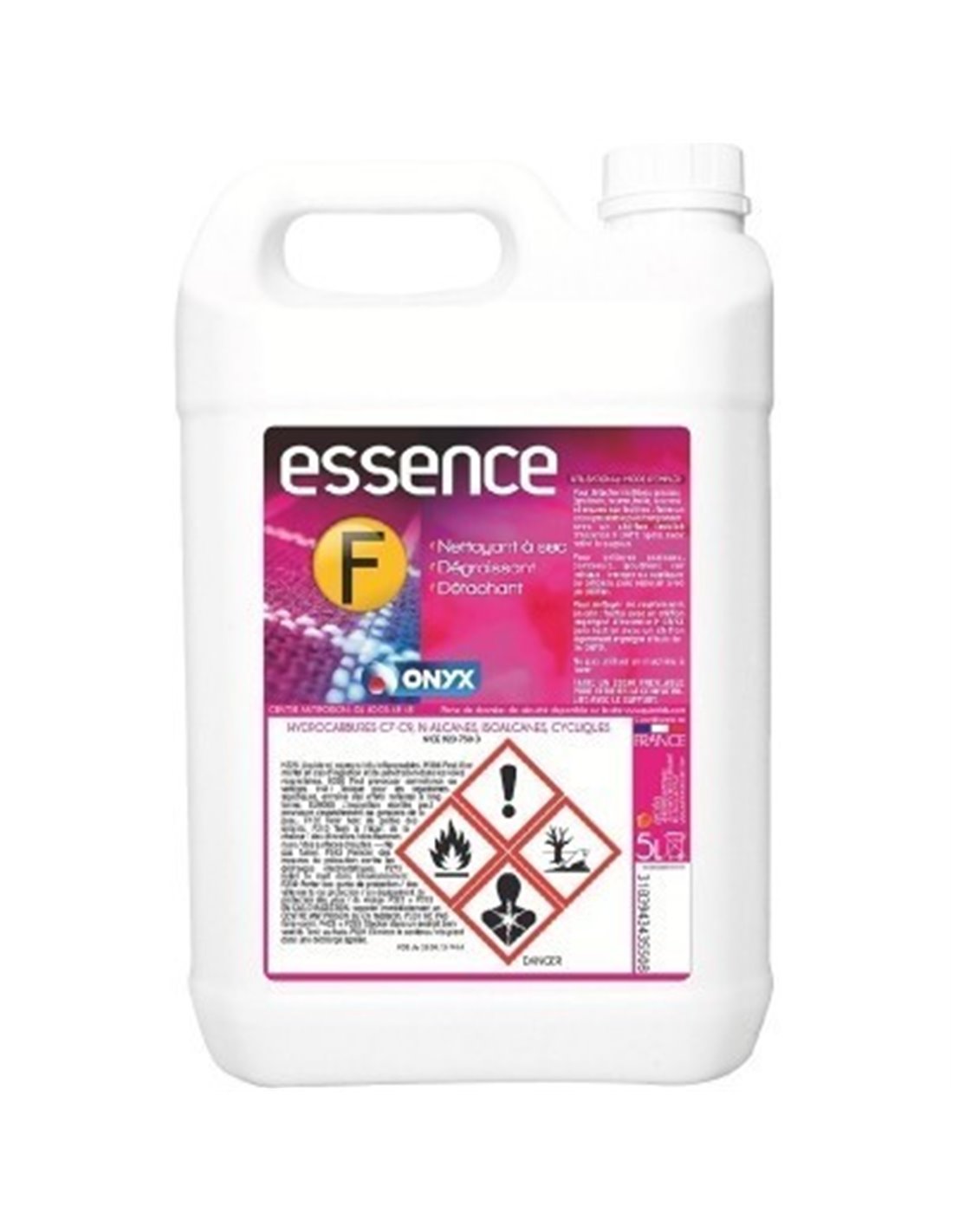 Essence minérale F bidon 5 litres - ONYX - Lavage et produits d'entretien